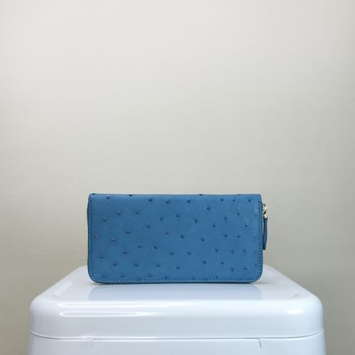 【M2nd】輕奢OL珍稀鴕鳥皮長夾(土耳其藍-T32A)|長夾|ETMall東森購物網