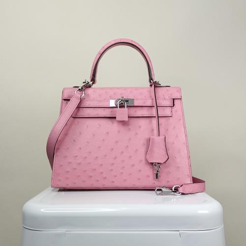 【M2nd】英式古典鴕鳥凱莉包(粉-T9141A)|手提/手拿包|ETMall東森購物網