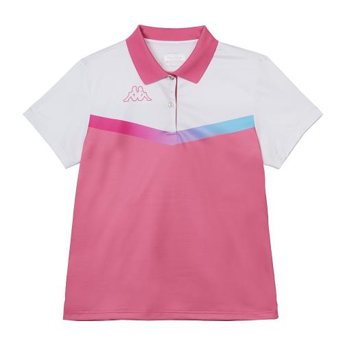 KAPPA義大利時尚吸濕排汗女性短袖POLO 白 桃粉 351X12W530|T恤|ETMall東森購物網