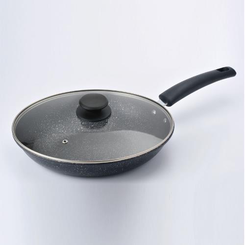 【SAEMMI】 麥飯石不沾平煎鍋28CM含玻璃蓋 |不沾鍋|ETMall東森購物網