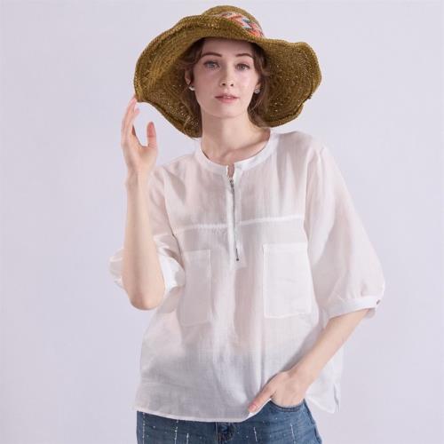 QWI年度唯一100%絲綢亞麻上衣-獨|上衣|ETMall東森購物網