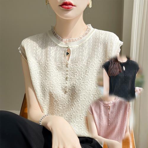 CS22 鏤空鈎花釘珠氣質上衣|針織上衣/毛衣|ETMall東森購物網