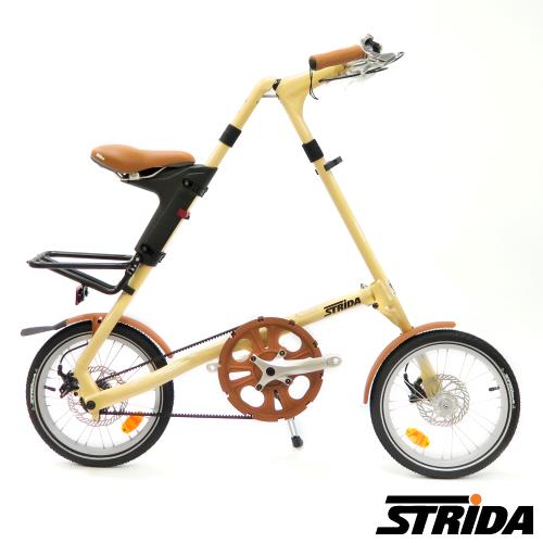 STRIDA速立達 5.0版16吋M把 鋁合金折疊單速單車(碟剎)-奶油色|折疊車|ETMall東森購物網