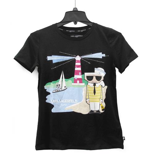 KARL LAGERFELD 黑色燈塔短袖棉T|KARL LAGERFELD|ETMall東森購物網