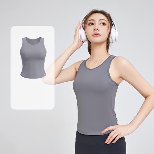 【ALLK 歐楷】促銷 胸墊彈力背韻律瑜珈服上衣 6色(尺寸L-2XL/中大尺碼/運動/健身)|造型上衣|ETMall東森購物網