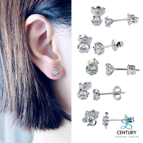 【世紀白金】Pt950鉑金鋯石耳環 白金鋯石耳環 高CP值 如同真鑽耳環|手鍊/耳環|ETMall東森購物網