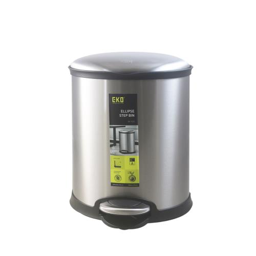 EKO 愛麗靜音緩降垃圾桶-6L 砂鋼色|掀蓋式垃圾桶|ETMall東森購物網